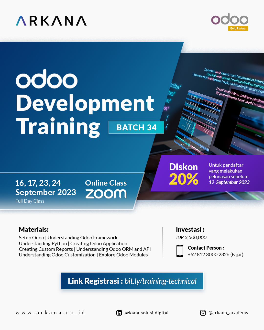 Odoo Training Indonesia | Functional & Technical (Development)