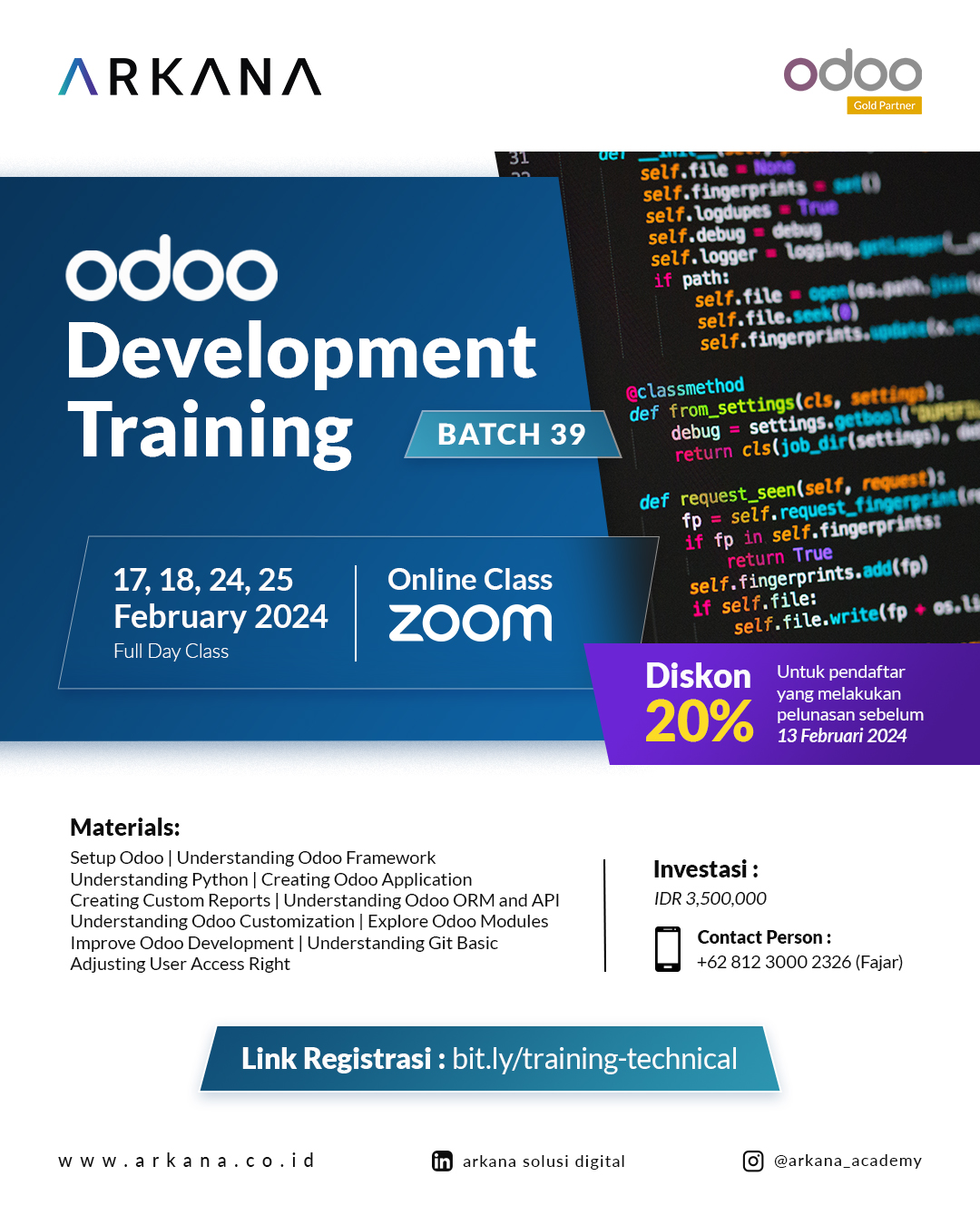 Odoo Training Indonesia | Functional & Technical (Development)