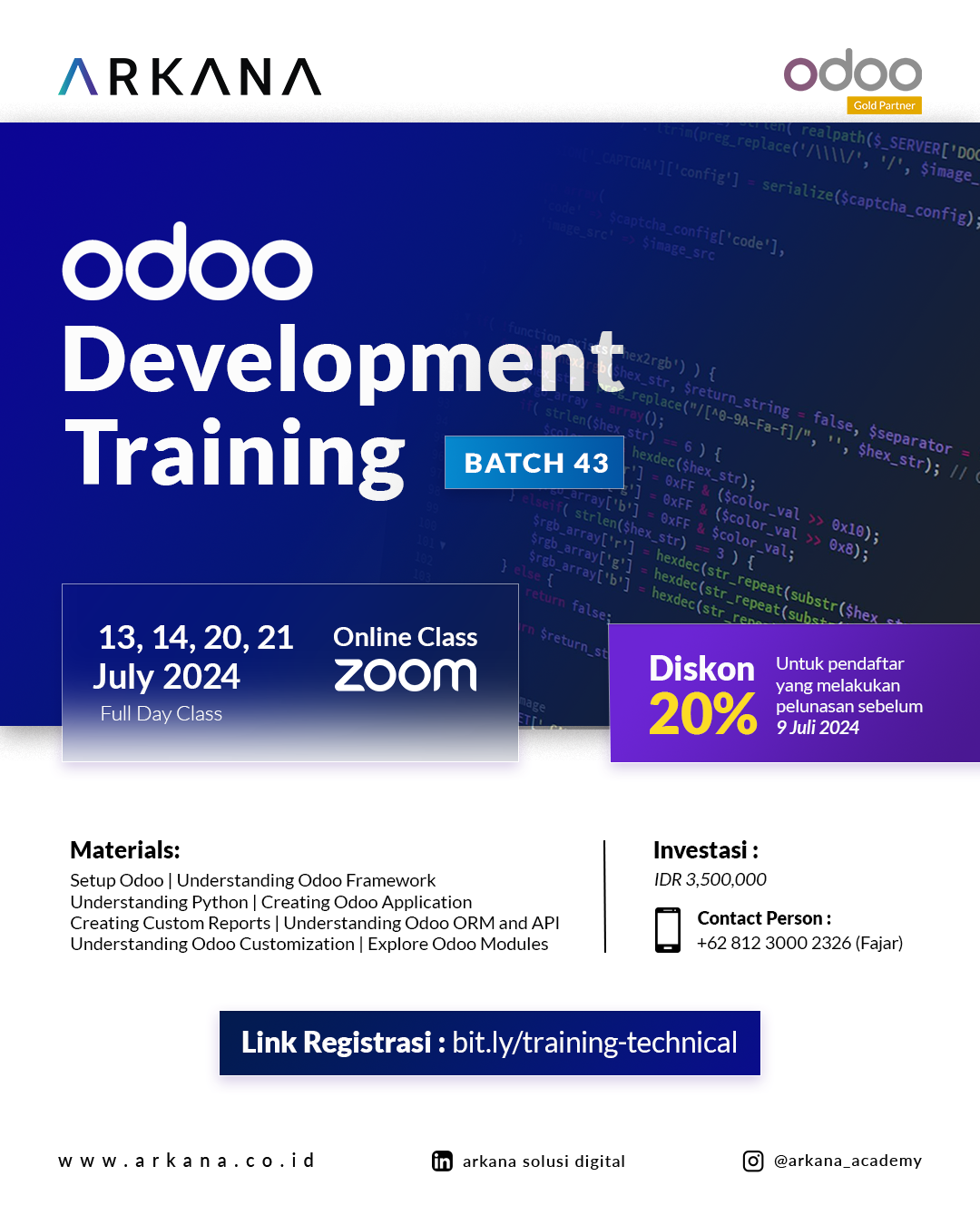 Odoo Training Indonesia | Functional & Technical (Development)